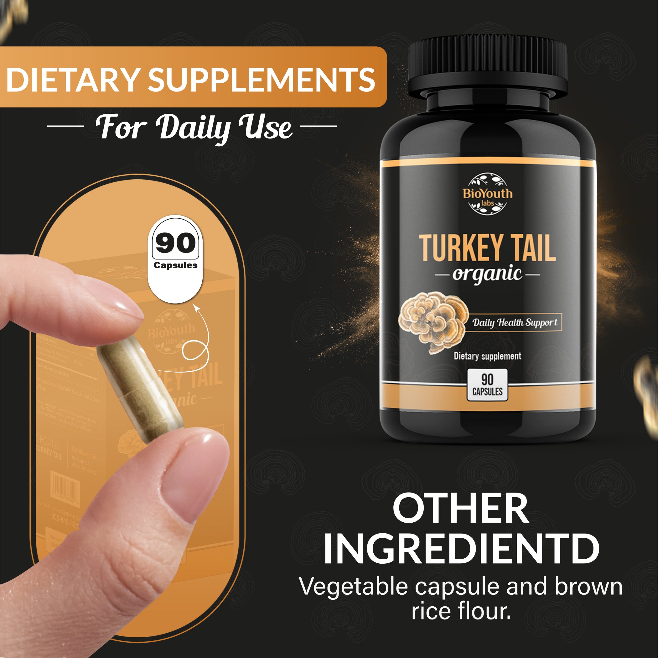 Natural Organic Turkey Tail Immune Support | BioYouth Labs